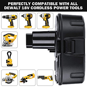 grupeer 2 Pack 4200mAh Replace for Dewalt 18v Battery XRP DC9096 DC9098 DC9099 DW9095 DW9096 DW9098 DE9038 Replacement Fit for All Dewalt 18v Cordless Power Tools