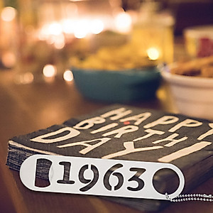 1963 Birthday Anniversary Stainless Steel Flat Bottle Opener Gifts for Women Men Him, 60th Anniversary for Her Friends, Back in 1963 Party Wedding Bottle Opener Gifts Souvenirs Decorations for Guests