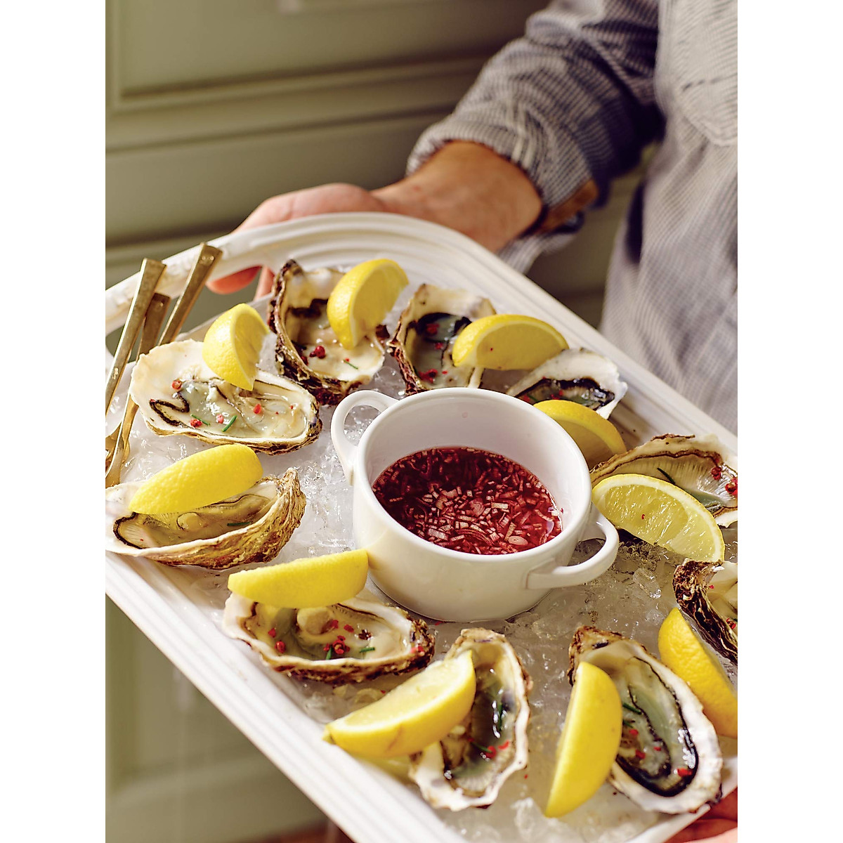 Le Creuset Stoneware Oval Serving Platter, 16.25", White