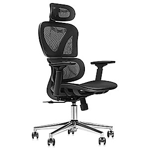 FelixKing Ergonomic Office Chair, Home Office Rolling Swivel Chair Mesh High Back Computer Chair with 3D Adjustable Armrest & Lumbar Support, Ventilated Mesh Desk Chair with Headrest (Black)