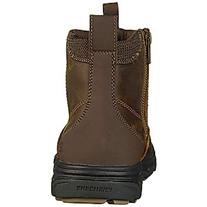 Skechers Mens Resment-korver Chelsea Side Zip Hiking Boot, Dark Brown, 6.5 Extra Wide US