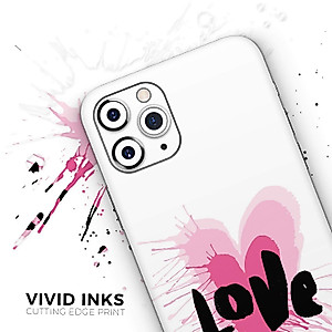 Design Skinz Splattered Pink Love - DesignSkinz Protective Vinyl Decal Wrap Skin Cover Compatible with The Apple iPhone 12 Pro (Full-Body, Screen Trim & Back Glass Skin)