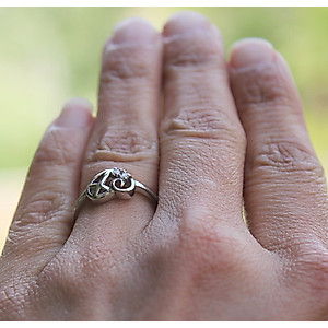 Oxford Diamond Co Heart Cross w/Simulated Blue Sapphire .925 Sterling Silver Ring Size 9