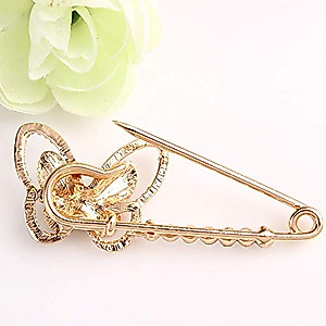 Mystart 2 Pieces Alloy Rhinstone Butterfly Safety Pins Jewelry Brooch Pins for Blankets Scarves Sweater
