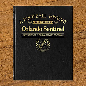 Signature gifts Last Minute Gift - College Football Newspaper History Book, A3 Large Deluxe Hardcover - College Football Fan, Alumni, Students Keepsake Gift (Gators Black)