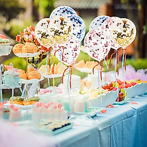 Pink Confetti Balloons 30 Pack 12 inch Latex Party Balloons with Confetti Dots for Wedding Engagement for Graduation Party Wedding Baby Shower Birthday Carnival Party Decoration Supplies.