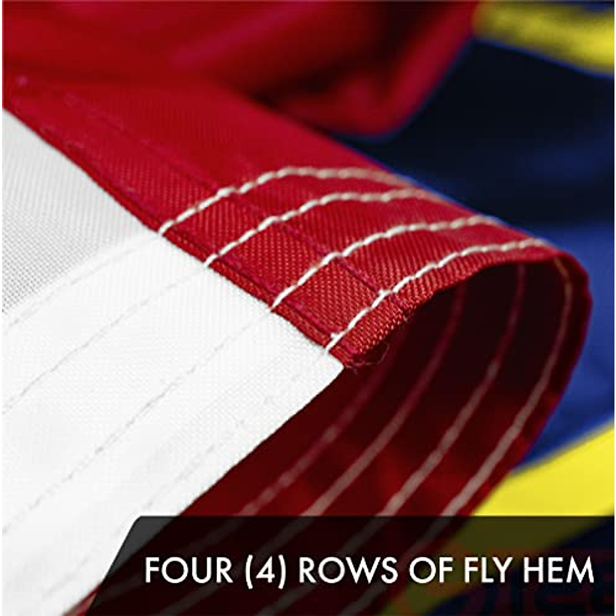 G128 North Carolina State Flag | 3x5 Ft | ToughWeave Series Embroidered 300D Polyester | Embroidered Design, Indoor/Outdoor, Brass Grommets