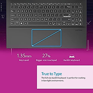 ASUS VivoBook Pro 15 OLED Ultra Slim Laptop, 15.6” FHD OLED Display, AMD Ryzen 7 5800H CPU, NVIDIA GeForce RTX 3050, 16GB RAM, 512GB SSD, Windows 10 Home, Quiet Blue, M3500QC-DB71