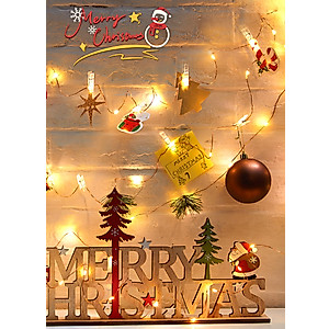 Minetom Photo Clips String Light 33ft - 100 LED Fairy Lights with 60 Clips for Hanging Pictures, Battery Operated Photo Hanger with Timer, 8 Light Modes Twinkle Lights for Room Party Decor