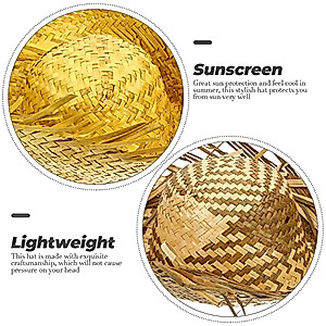 Zerodeko Beach Hat 2pcs Beachcomber Straw Hats, Hawaiian Straw Hats Summer Beach Hats Womens Hats