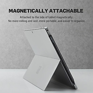 Adonit Neo Ink, Magnetic Attachable Stylus Pen for Microsoft Surface, 4096 Pressure Sensitivity, Tilt, Palm Rejection, Compatible with Surface Book/Go/Pro/Studio, Surface Laptops- Matte Silver