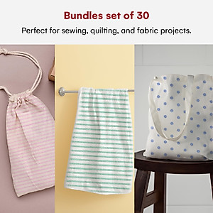 Precision Quilting Tools Quilting Fabric Squares - Set of 30-100% Cotton - Medium-Weight Cotton, Multicolor Textile Material, Ideal for Quilting & Sewing, Flora Fabric Squares, 3.9" X 3.9"