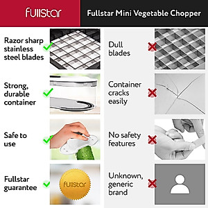 Fullstar Compact Vegetable Chopper and Storage Bins with Lids, Airtight food storage containers for Kitchen & Pantry organization. Includes Marker, Pen & Scoop (6 Pack)