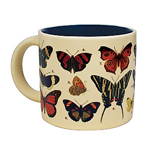 The Unemployed Philosophers Guild Butterfly Color Changing Heat Transforming Mug - Hot Coffee Reveals 18 Butterflies in Beautiful Colorful Detail, Comes in a Fun Box, 14oz.