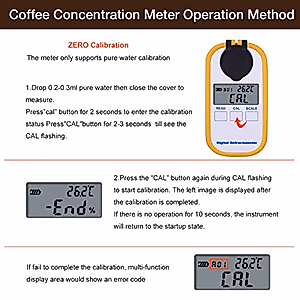 Digital Coffee Concentration Refractometer with BRIX Display Coffee Concentration Meter Sugar Drinks Density Coffee Brix Total Dissolved Solids Meter with TWO Measurement Modes
