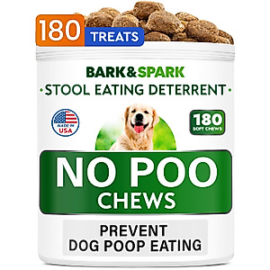 NO Poo Treats - Prevent Dog Poop Eating - Coprophagia Treatment - Stool Eating Deterrent - Probiotics & Enzymes - Digestive Health + Breath Aid - Made in USA - 180 Chews