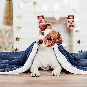 HomeSweety TOAO Sherpa Fleece Blanket Queen Size, Thick Blankets for Winter Soft Fuzzy Flannel Fleece/Wool Like Reversible Velvet Plush Couch Blanket, Cozy Luxury Bed Blankets(90''x90'',Navy Blue) 1