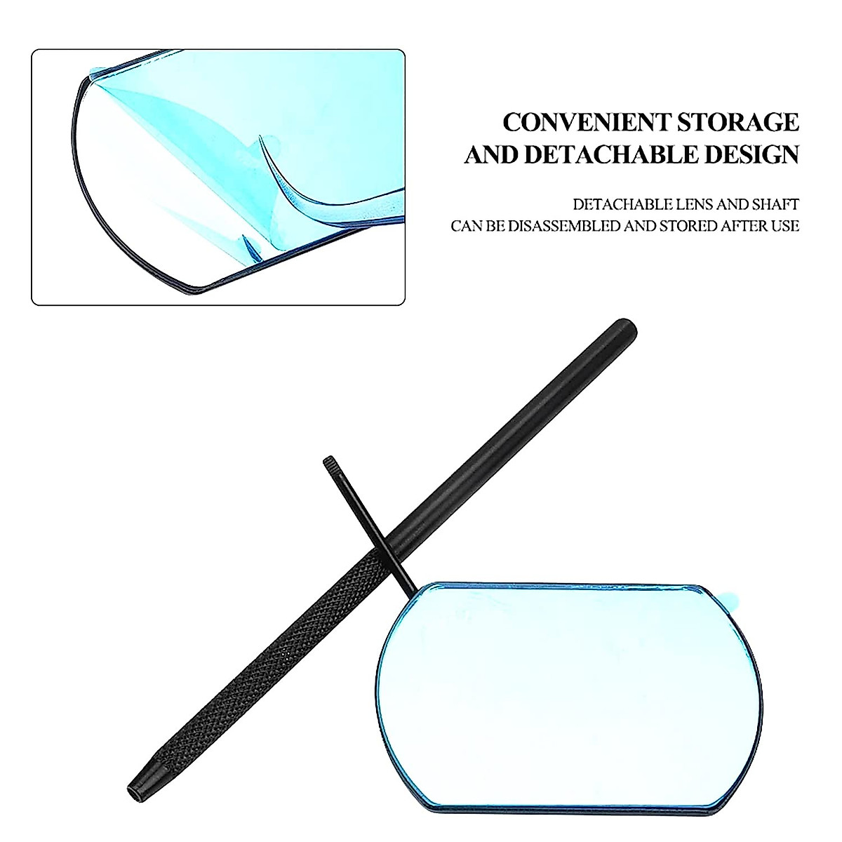 BUCICE Lash Mirror for Eyelash Extensions, Detachable Eyelash Mirror Stainless Steel Black Makeup Mirror Eyelash Extension Supplies