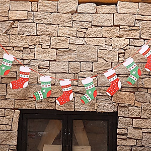 Artfen Christmas Banners Flags Hanging Bunting Garland 4 Pcs Paper Christmas Door Wall Window Hanging Decoration Ornaments Home Office Hotel Party Scene Decoration Supplies