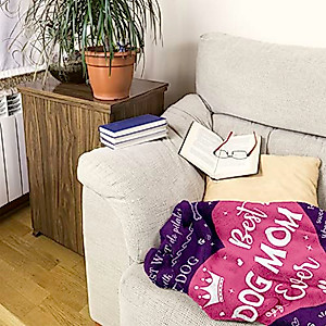 Ruvinzo Dog Mom Gifts for Women, Dog Lovers Gifts for Women, Gifts for Dog Moms, Dog Mom Gift for Mothers Day, Best Gifts for Dog Owners, Gifts Idea for Dog Lover, Dog Mom Birthday Blanket 60” x 50”