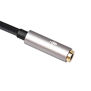 Fullbond Headphone Splitter 3.5mm Splitter Male to Female Mic Headphone Phone Audio Jack Adapter Charger Cable Compatible for Laptop Phone Gaming Headset Grey