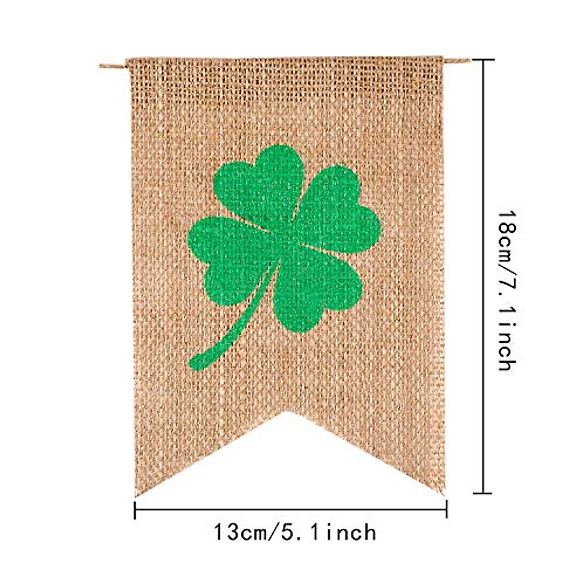 TecUnite 2 String St. Patrick's Day Banners Lucky Garland and Four Leaf Clover Shamrock Banner Irish Burlap Banner for St. Patrick's Day Decoration (Style B)