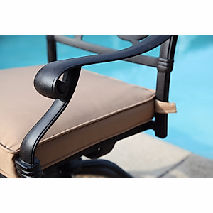 GrandPatioFurniture.com CBM Patio Elisabeth Collection Cast Aluminum 5 Piece Butterfly Dining Set with All Swivel Rockers SH214-4S CBM1290