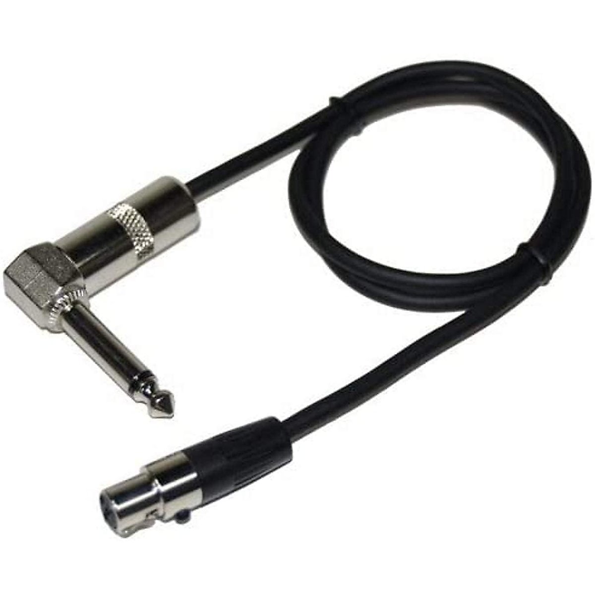HQRP 4-Pin Mini Connector (TA4F) to Right-Angle 1/4-Inch Connector Instrument Cable Compatible with Shure BLX/FP/SLX/ULX-S/UHF-R/Axient Wireless Systems