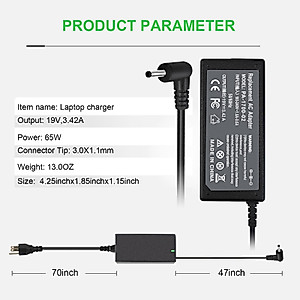 N15Q9 N15Q8 N16Q1 N16P3 N16P1 N19C4 Laptop Charger 65W for Acer Chromebook 11.6" C720 C720P C731 C738t C740 C670 CB3-111 CB3-431 CB3-532 CB5-571 CB5-132T PA-1450-26 PA-1650-80 N20C6 N20C5