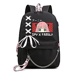 Anya Forger Backpack Cosplay Yor Forger Backpack Kawaii Backpack Schoolbag With Ribbon For Girls