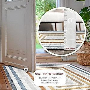 nuLOOM Alienor Geometric 5x8 Machine Washable Area Rug for Living Room Bedroom Dining Room Kitchen, Multicolor/Ivory