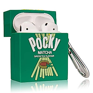 Mulafnxal for Airpods 1&2 Case, Cute 3D Funny Cartoon Soft Silicone Protective Airpod Cover, Fun Food Biscuit Design Shockproof Skin, Fashion Cases for Girls Kids Teens Boys Air pods (Green Cookies)