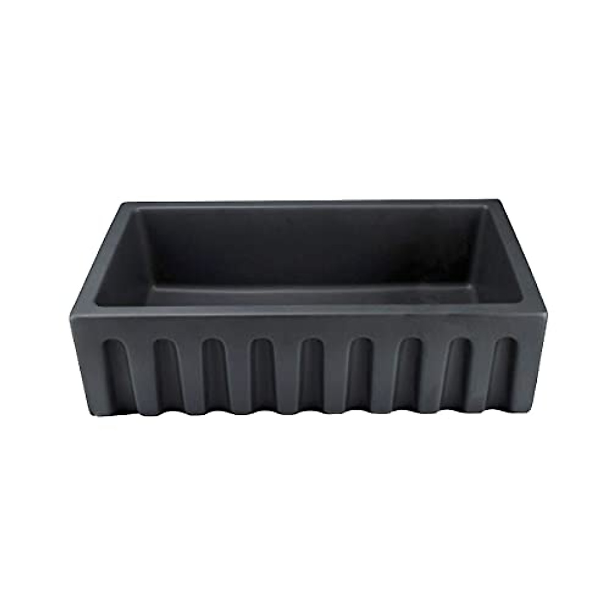 Vintage Tub & Bath 30 X 18 Fluted Fireclay Reversible Apron Farmhouse Sink - Matte Dark Gray