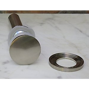 Brushed Nickel Pop-up Drain and mounting ring (Without Overflow) for Vessel Sinks