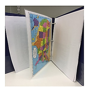 Painless Learning Two Sided Laminated 8 1/2" X 11" United States/World MAP Divider for 3-Ring Binders