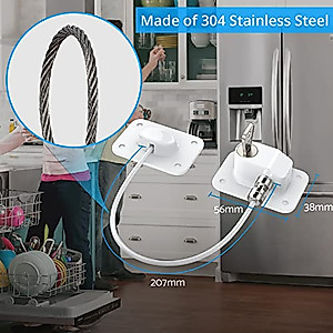eSynic 2Pcs Fridge Lock Popular Refrigerator Lock Fridge Locks for Adults Strong Adhesive Refrigerator Lock for Kids Child Safety Fridge Child Locks with Keys Perfect for Fridge Freezers Cabinets etc