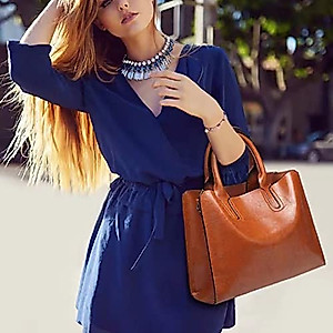 Nevenka Women's Top-handle Cross Body Handbag Middle Size Leather Tote Bag Purse (Green)