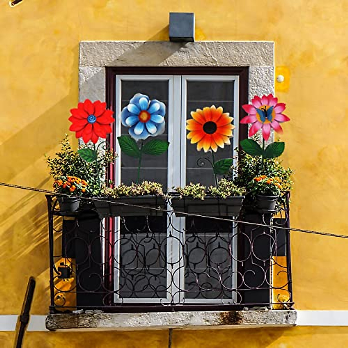 Colorful Flower Garden Stakes - Rust-Proof Outdoor Yard Decor