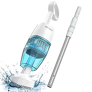 (2023 Upgraded) WYBOT Cordless Pool Vacuum with Telescopic Pole, Handheld Rechargeable Pool Cleaner for Deep Cleaning with 60 Mins Runtime, Powerful Suction, Ideal for Above Ground Pools/Spas/Hot Tubs