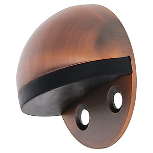 Yinpecly Stainless Steel Floor Door Stopper Sound Dampening Protector Door Stop Bumper Brushed Adhesive Mounting Screws Red Copper 1pcs