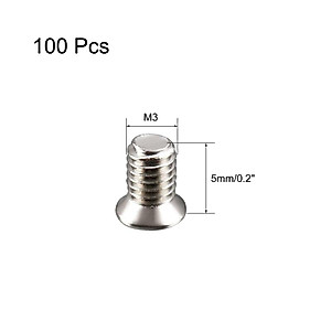 Tool parts Computer PC Case 2.5" HDD Flat Head Hard Drive Screw M3x4.8mm 100pcs