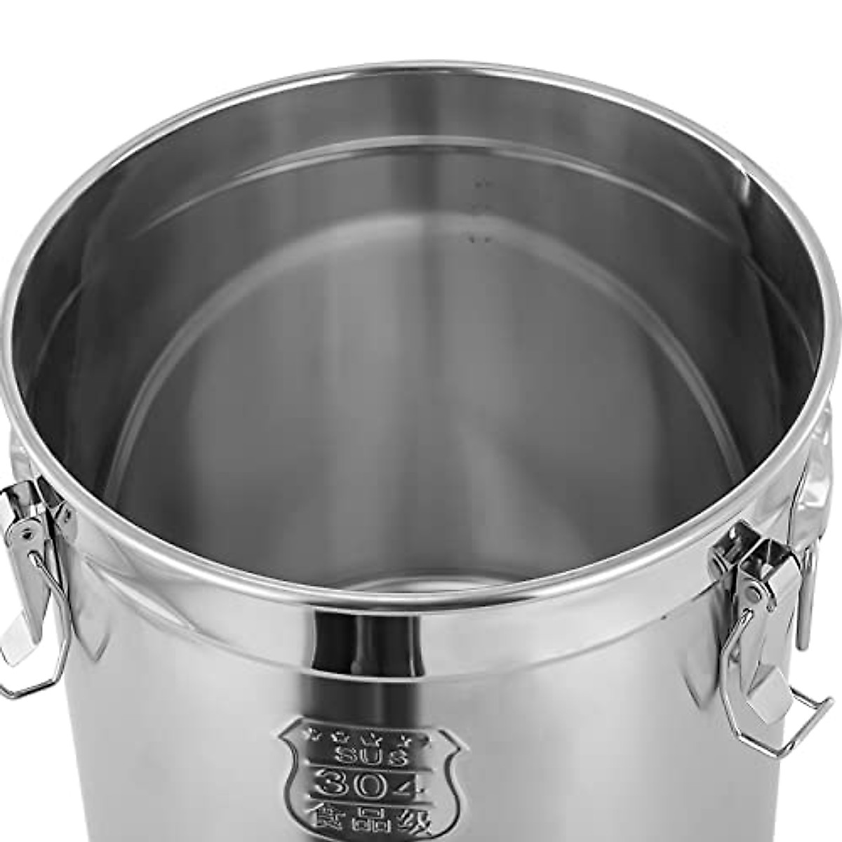 DNYSYSJ Stainless Steel Airtight Canister, Cereal Container with Airtight Lid and Handles Rice Bean Flour Oil Storage Bucket Sugar Milk Canisters for Home Kitchen Counter Storing Food (33L)