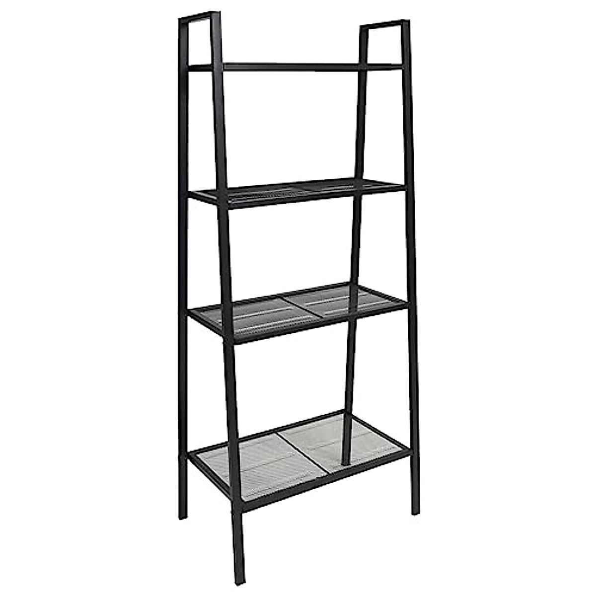 DYRJDJWIDHW Ladder Bookcase 4 Tiers Bookshelf for Bedroom,Shelves,Wood Bookcase,Suitable for Bedroom, Office, Living Room, Study,Metal Black