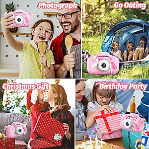Mgaolo Kids Camera Toys for 3-12 Years Old Boys Girls Children,Portable Child Digital Video Camera with Silicone Cover, Christmas Birthday Gifts for Toddler Age 3 4 5 6 7 8 9 (Pink)