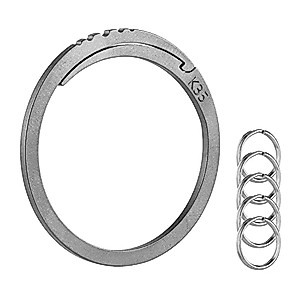 BANG TI Titanium Quick Release Keyrings Side-pushing Split Heavy Duty Keychain Rings Labor-saving Kit (K35)