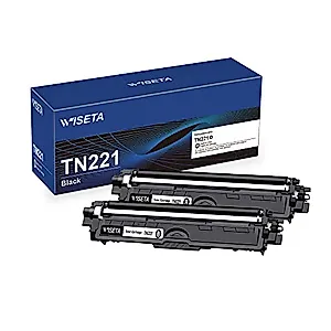 WISETA High Yield Toner Cartridge, TN221BK, Replacement Black Toner, Page Yield Upto 3,500 Pages, Replenishment Cartridge, TN221
