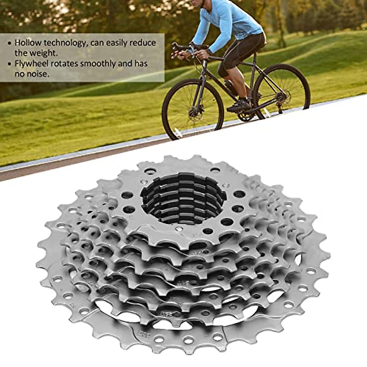 Road Bike Freewheel, Weight Reduction Cassette Freewheel Runs Smoothly Concave and Convex Tooth High Accuracy Tooth Ratio Anti Rust Treatment for Cycling