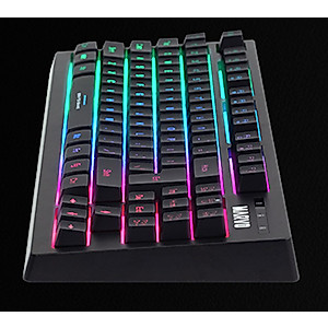 Marvo K607 Wired 87 Key, 3-Color LED Backlight, Full Anti Ghosting, Compact Design TKL Layout Membrane Gaming Keyboard_Black
