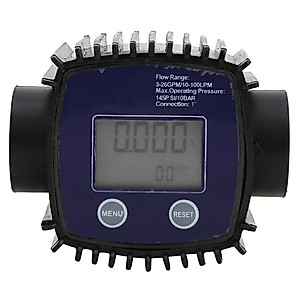 Meter, K25 1 in Female Thread Flowmeter Digital Display Liquid Sensor 10-120L/MIN, for, Chemical, Pharmaceutical(Blue)