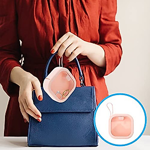 Cabilock Small Travel Jewelry Box Mini Jewelry Case Rings Storage Holder Travel Jewelry Organizer for Hair Ties Earrings Rings Pink (3.78x3.78x1.22 inch)